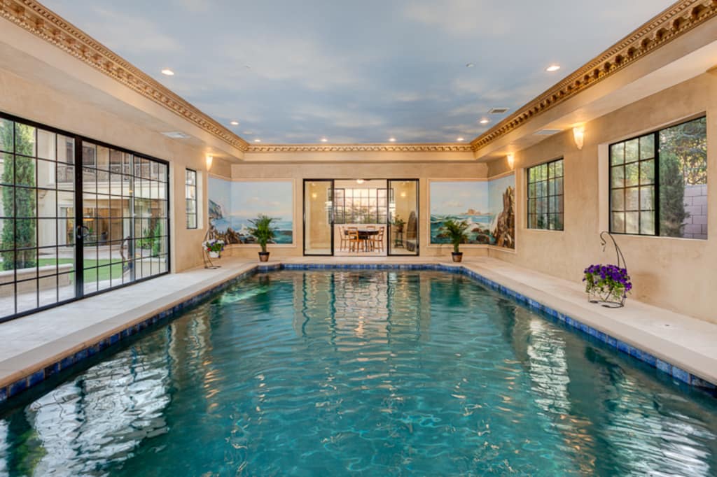 French Manor New Build In Arcadia, CA With Separate Indoor Swimming ...