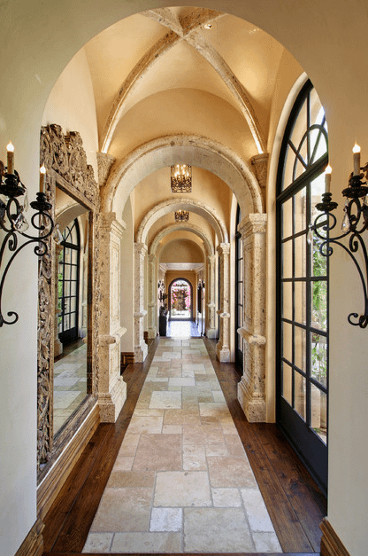 A Look At Some Groin Vaulted Hallways From Houzz.com - Homes of the Rich