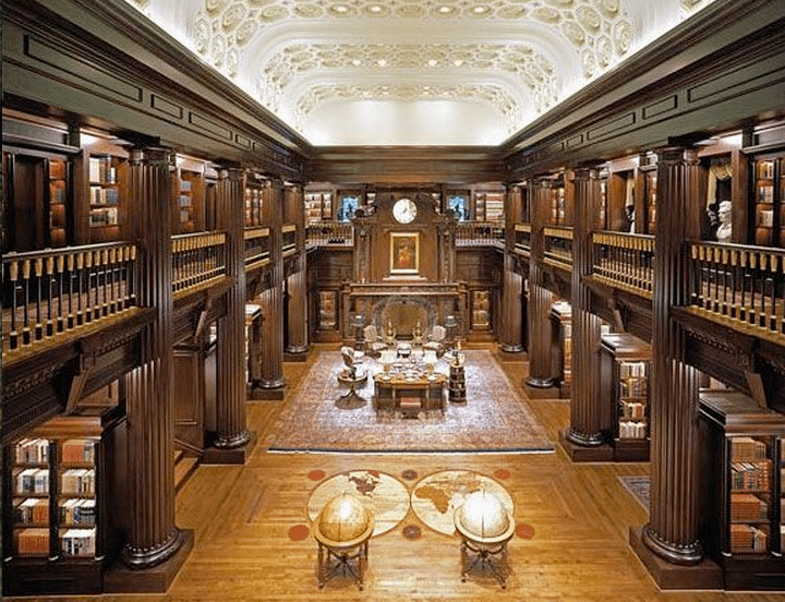 2-Story Libraries - Homes of the Rich