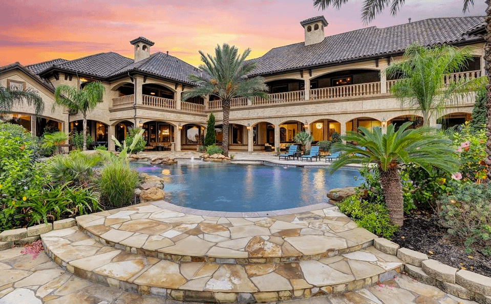 13,000 Square Foot Waterfront Mediterranean Mansion In Spring, TX ...