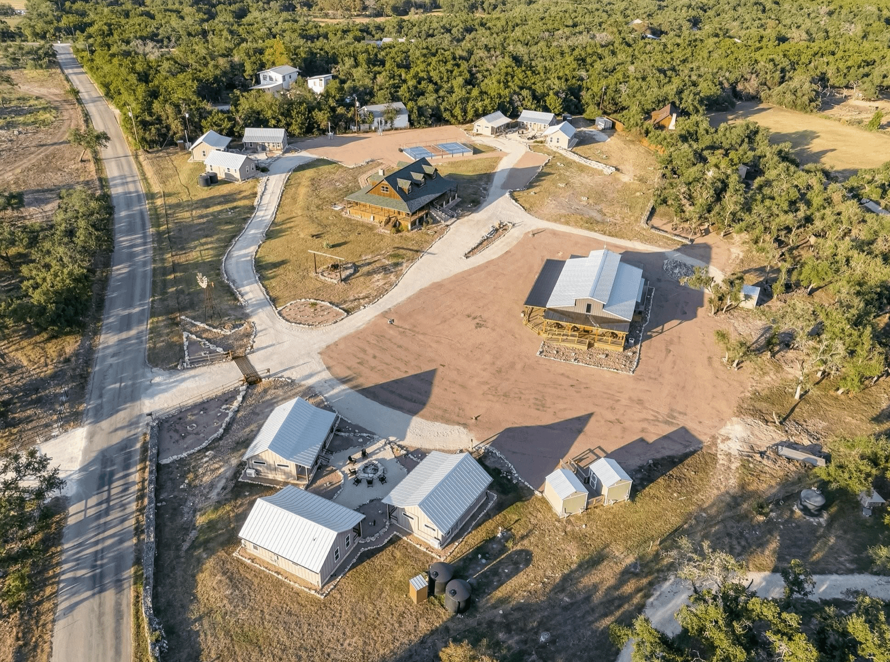 Texas Ranch With Log Home, Event Center & 9 Cottages