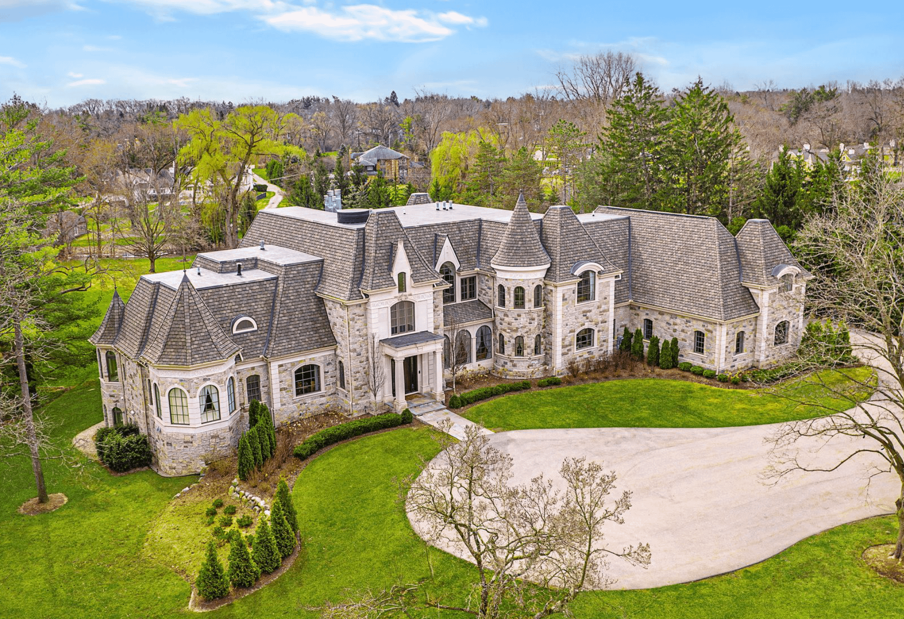 15,000 Square Foot Stone Home In Bloomfield Hills, Michigan