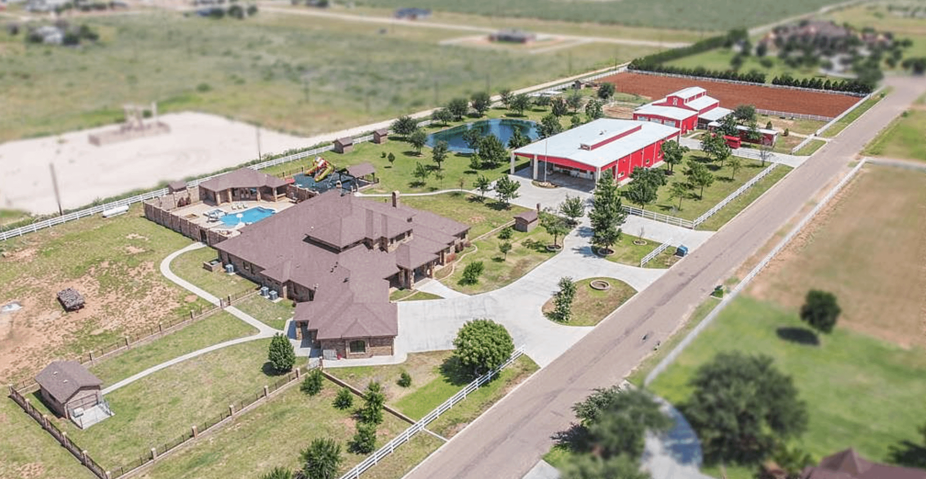 6-Acre Estate With Main House, Workshop, Barn, Pool In The Shape Of The ...