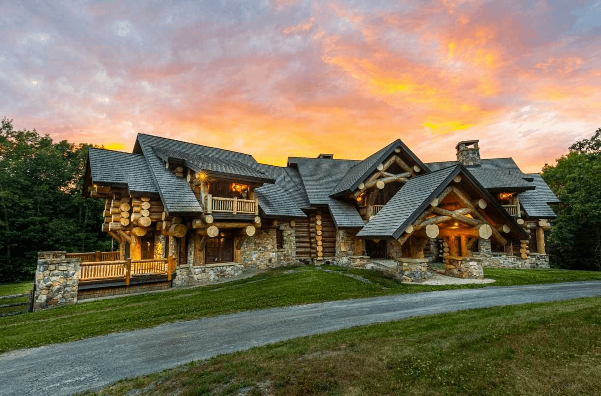 Log & Stone Home On 75 Acres In The Hudson Valley