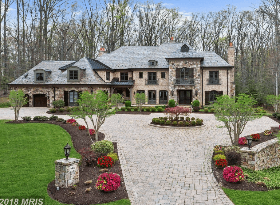 15,000 Square Foot Brick & Stone Mansion In Potomac, Maryland - Homes ...