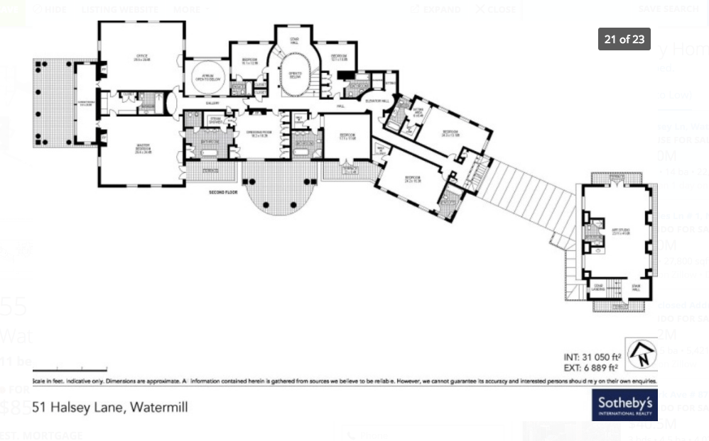 The Villa Maria Estate In Water Mill, NY Re-Listed For $85 Million ...