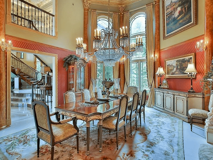 16 Beautiful 2-Story Dining Rooms - Homes of the Rich