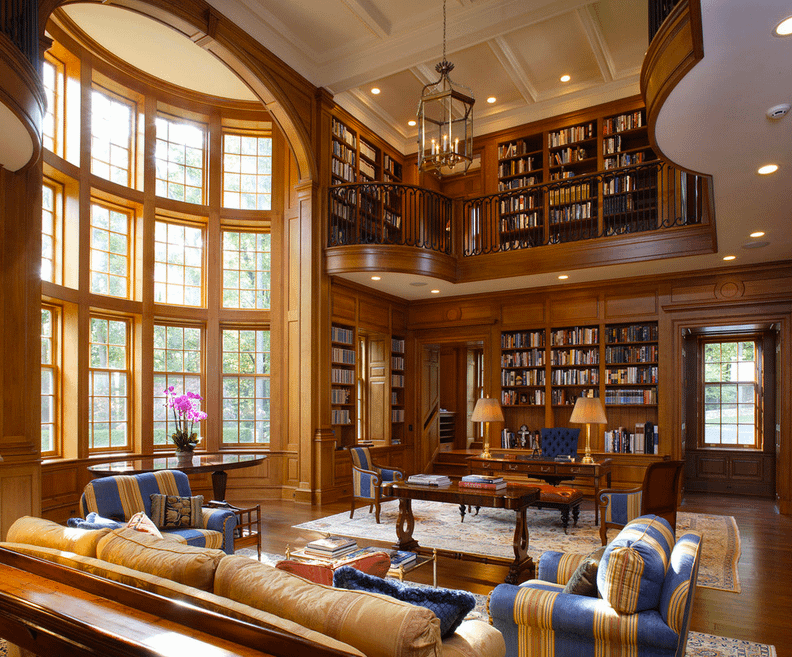 2-Story Libraries - Homes of the Rich